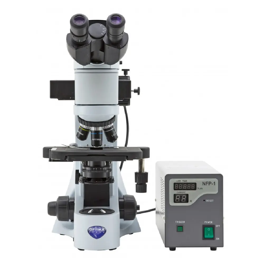 Microscopio Trinocular Fijo 50/50 Giratorio 360° Plano Anti-Hongos LED ...